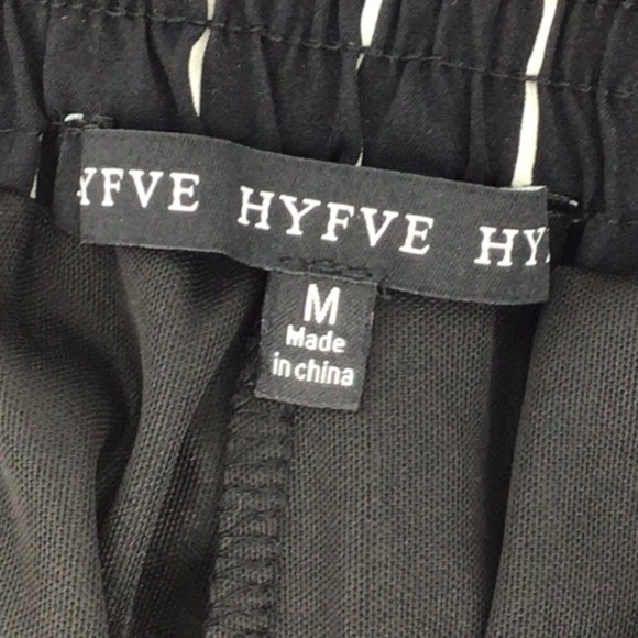 HYFVE | Pants & Jumpsuits | Hyfve Black Pinstripe High Waist Paperbag ...